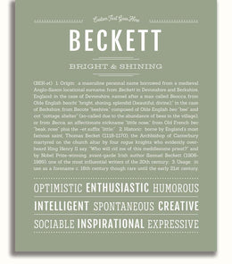 Beckett | Name Art Print – Name Stories