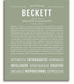 Beckett | Name Art Print – Name Stories