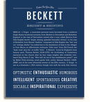 Beckett | Name Art Print – Name Stories