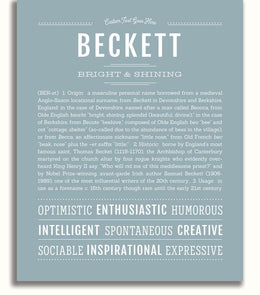 Beckett | Name Art Print – Name Stories