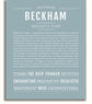 Beckham Personalized Name Meaning Art Prints – Name Stories