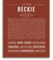 Beckie | Name Art Print – Name Stories