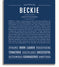 Beckie | Name Art Print – Name Stories