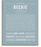 Beckie | Name Art Print – Name Stories