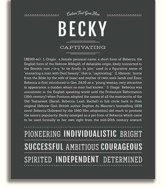 Becky | Name Art Print – Name Stories