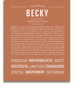 Becky | Name Art Print – Name Stories