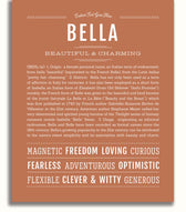 Bella Personalized Name Meaning Art Prints – Name Stories