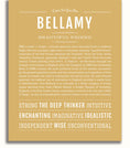 Bellamy Personalized Name Meaning Art Prints – Name Stories