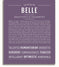 Belle | Name Art Print – Name Stories