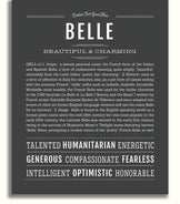 Belle | Name Art Print – Name Stories