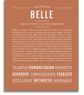 Belle | Name Art Print – Name Stories