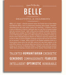Belle | Name Art Print – Name Stories