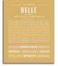 Belle Personalized Name Meaning Art Prints – Name Stories