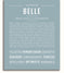 Belle | Name Art Print – Name Stories