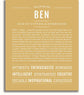 Ben Personalized Name Meaning Art Prints – Name Stories