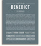 Benedict Personalized Name Meaning Art Prints – Name Stories