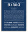 Benedict Personalized Name Meaning Art Prints – Name Stories
