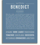 Benedict Personalized Name Meaning Art Prints – Name Stories