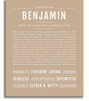Benjamin | Name Art Print – Name Stories