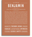 Benjamin Personalized Name Meaning Art Prints – Name Stories