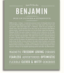 Benjamin Personalized Name Meaning Art Prints – Name Stories