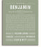 Benjamin Personalized Name Meaning Art Prints – Name Stories
