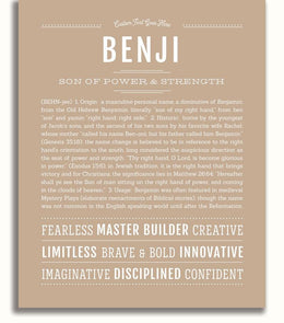 Benji | Name Art Print – Name Stories