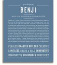 Benji | Name Art Print – Name Stories