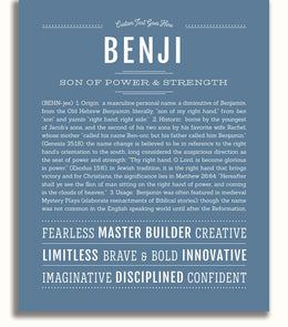 Benji | Name Art Print – Name Stories
