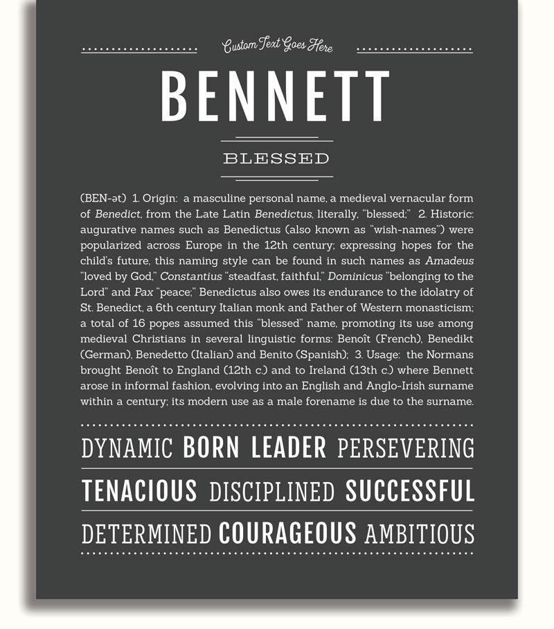 Bennett (male) | Name Art Print – Name Stories