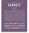 Bennett Personalized Name Meaning Art Prints – Name Stories