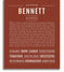 Bennett (male) | Name Art Print – Name Stories