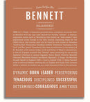 Bennett Personalized Name Meaning Art Prints – Name Stories