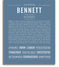 Bennett Personalized Name Meaning Art Prints – Name Stories