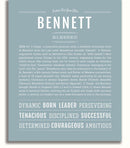 Bennett (male) | Name Art Print – Name Stories