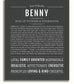 Benny Personalized Name Meaning Art Prints – Name Stories