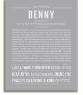 Benny Personalized Name Meaning Art Prints – Name Stories