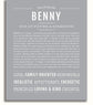 Benny Personalized Name Meaning Art Prints – Name Stories