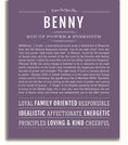 Benny Personalized Name Meaning Art Prints – Name Stories
