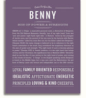 Benny Personalized Name Meaning Art Prints – Name Stories