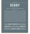 Benny Personalized Name Meaning Art Prints – Name Stories
