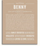 Benny Personalized Name Meaning Art Prints – Name Stories