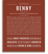 Benny Personalized Name Meaning Art Prints – Name Stories