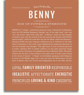 Benny Personalized Name Meaning Art Prints – Name Stories