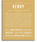 Benny Personalized Name Meaning Art Prints – Name Stories