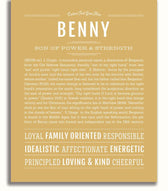 Benny Personalized Name Meaning Art Prints – Name Stories
