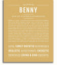 Benny Personalized Name Meaning Art Prints – Name Stories