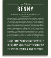 Benny Personalized Name Meaning Art Prints – Name Stories