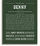 Benny Personalized Name Meaning Art Prints – Name Stories