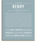 Benny Personalized Name Meaning Art Prints – Name Stories